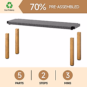 ONBRILL Outdoor Bench, Two-Person Patio Benches for Outdoors, Garden Bench with Breathable Textile Fabric for All Weather, Never Rot and Fade Backless Bench, Black