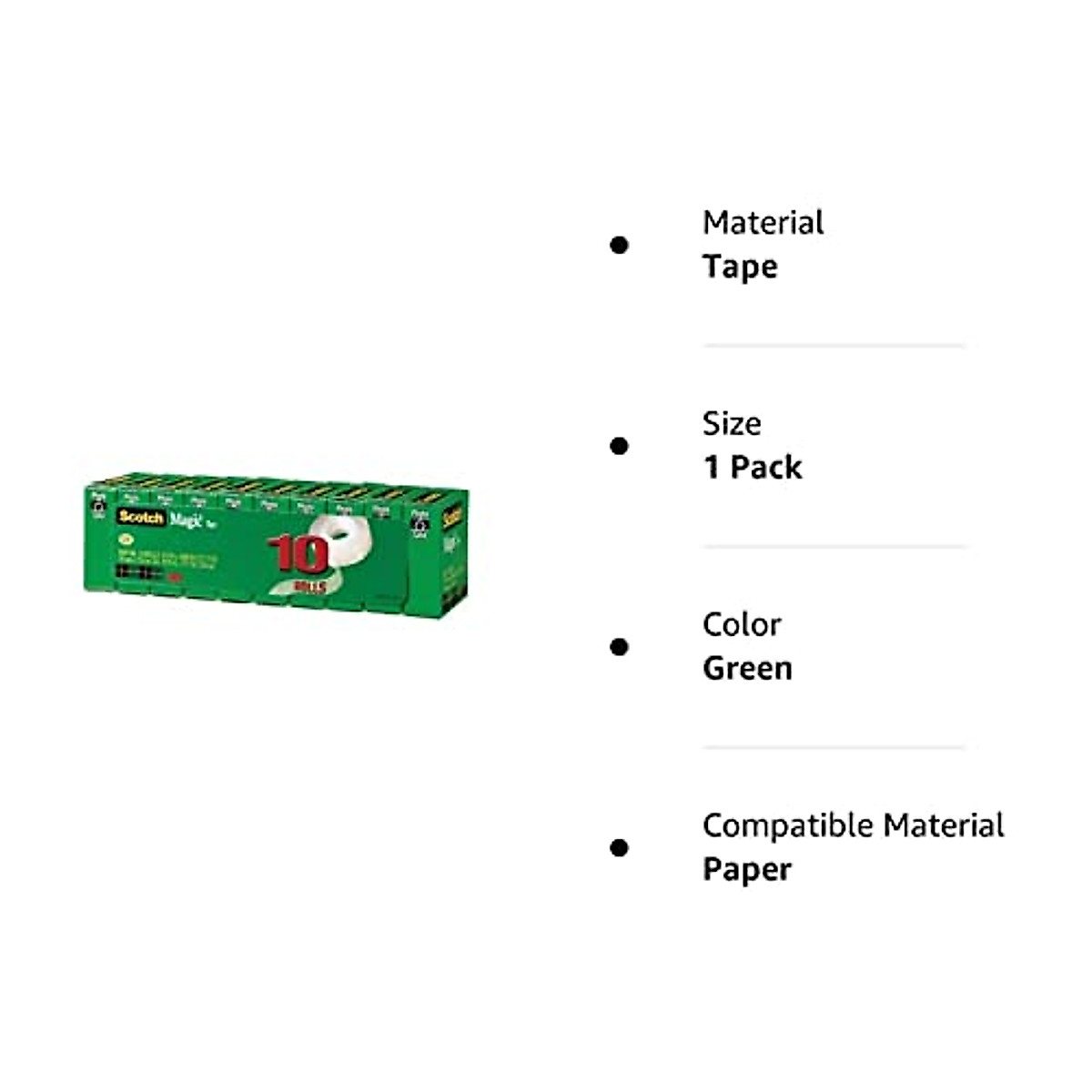 Scotch 810 Magic Tape Refill 10 Pk