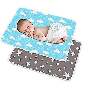 Waterproof Baby Diaper Changing Pad Multi Function Diaper Change Mat for Girls Boys Newborn - Leak Proof Sanitary Mats for Home and Outdoor, Travel,Premium Liners 19.6X27.5 in (Grey&Blue)