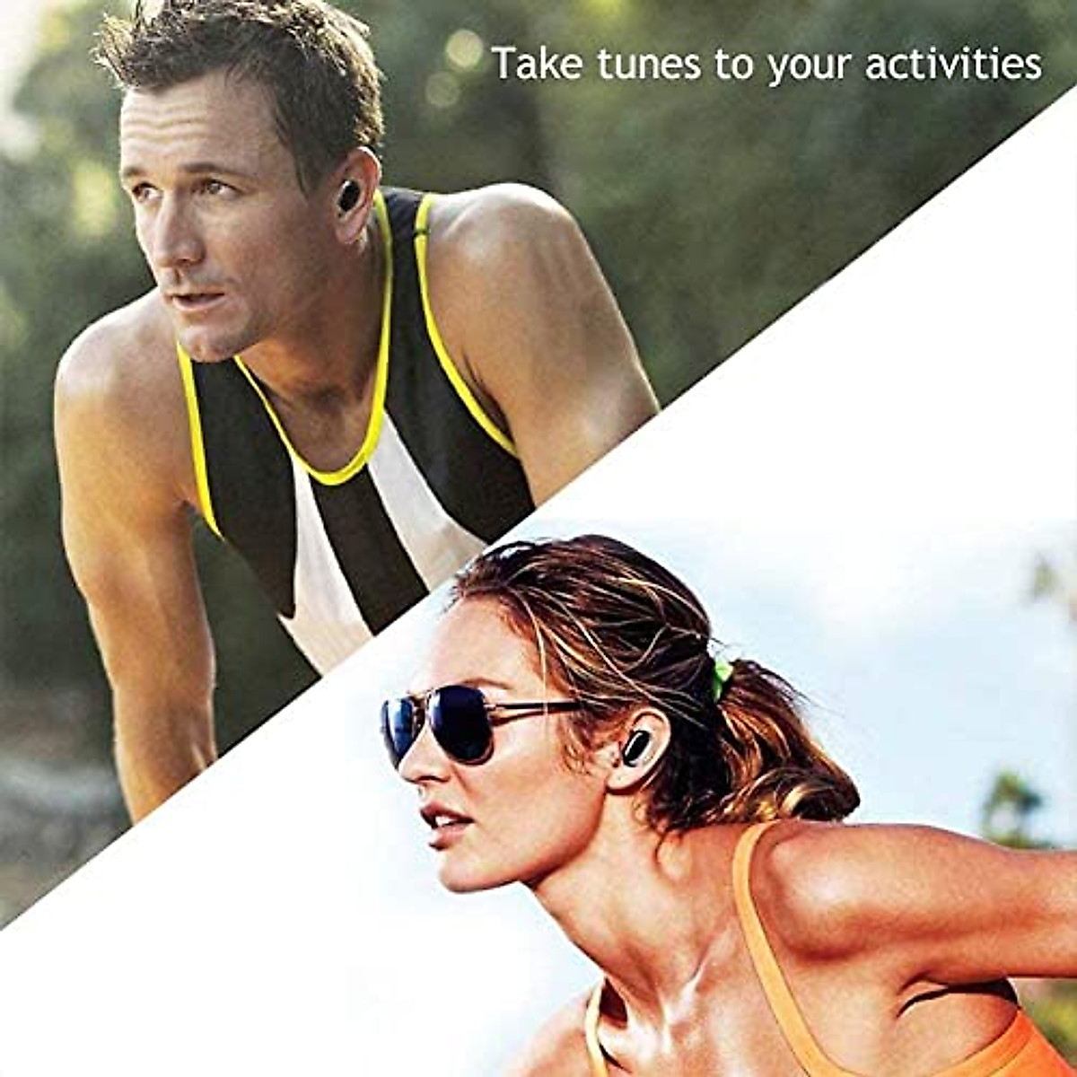 cjc IP68 Waterproof Swimming Earbud - Sport Wireless Bluetooth Headphone - Sweatproof Stable Fit in Ear Workout Headset Special for Swimming Driving Sauna