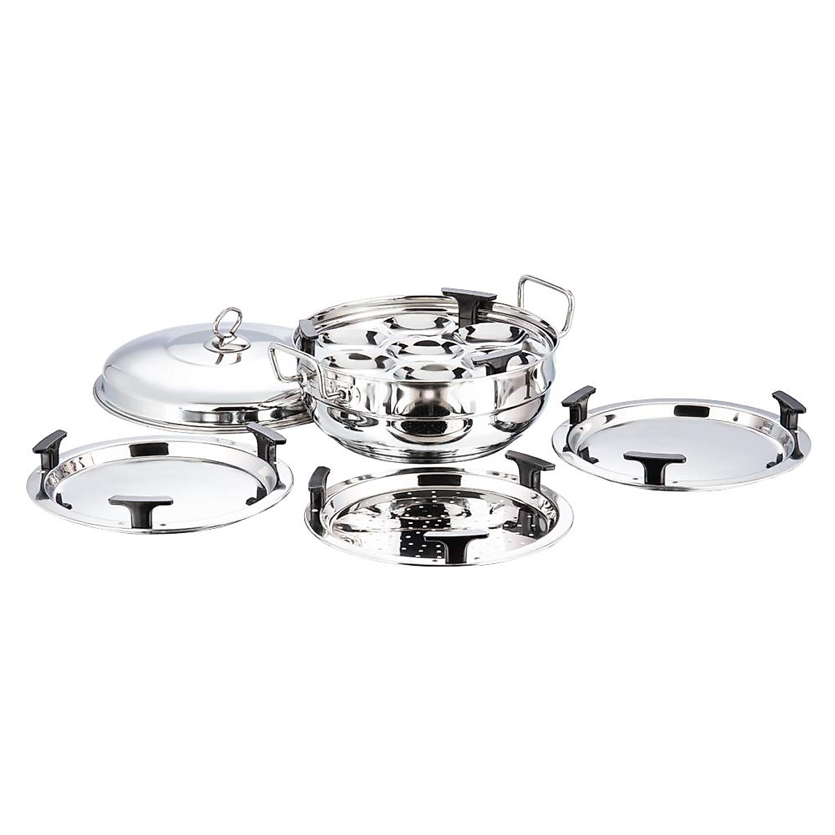 Vinod Stainless Steel Multi Kadahi, Idli, Dhokla Maker, Induction Friendly (Sandwich Bottom)