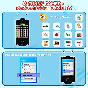 Diswoe Kids Smart Phone for Boys and Girls Dinosaur Toys 3 4 5 6 7 8 9 Years Old Touchscreen Cell Phone with 8GB SD Card and Multi APPs for Learning, Christmas Birthday Gifts for Kids Age 6-8