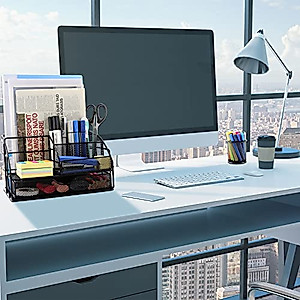 vedett Desk Organizer and Accessories Set for All Desk, Office Supplies Organizer with 6 Compartments + Pen Holder / 72 Accessories, for Aldult and Chlidren（Large）