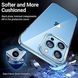 TORRAS Crystal Clear Compatible for iPhone 13 Pro Case 6.1 Inch, Non Yellowing Slim Fit Ultra Thin Flexible Silicone TPU Shockproof Compatible for iPhone 13 Pro Case, Crystal Clear