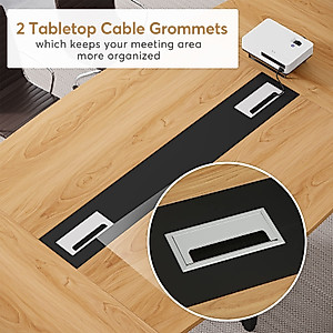 Tribesigns 8FT Conference Table, 94.5L x 47.2W inch Large Meeting Table, Modern Rectangular Seminar Table for Office Meeting Conference Room, Metal Frame