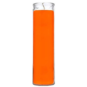 Prayer Candles - Wax Candles (2 Pc) Purple and Orange Great for Halloween Vigils VooDoo and Prayers - Unscented Glass Candle Set - Indoor Outdoor - Spiritual Religious Church - Jar Candles