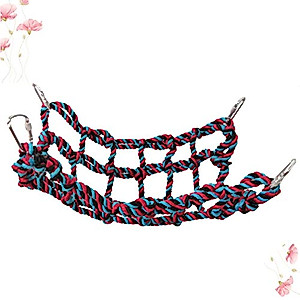 POPETPOP Bird Rope Climbing Net Parrot Swing Hanging Toy Parrot Hanging Play Gym for Parakeet Cockatiel Cockatoo Budgies African Grey Macaw