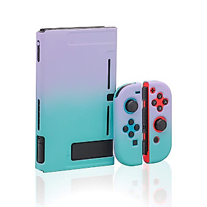 HEATFUN Dockable Case for Nintendo Switch, Hard Case for Nintendo Switch - Purple Green