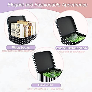 ROUIST Paperboard Suitcases Set of 3 Decorative Storage Boxes With Lids,Cardboard Boxes for Home Decoration, Wedding, Birthday Gift (Black)