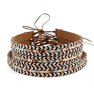 GRNUS Hat Band for Cowboy Hat, Hand Made Replacement Hat Belt for Men and Women Fedora Panama Hat (K)