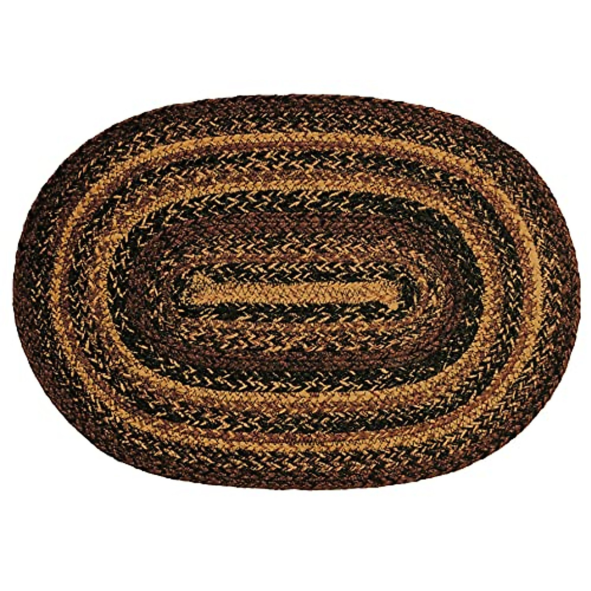 IHF Home Decor | Cappuccino Premium Braided Collection | Primitive, Rustic, Farmhouse Style | Jute/Cotton | 30 Days Risk Free | Accent Rug/Door Mat | 20"x30" Oval