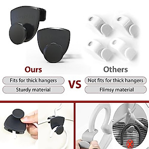 Space Saver for Hangers, 20Pcs Premium Closet Space Savers Clothes Hanger Connector Hooks, Space Saving for Closet Organizer Heavy Duty Cascading Connection Hook, Black