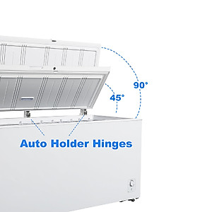 Techomey Chest Freezer 17.7 Cu.Ft. Deep Freezer, Large Freezer with Adjustable Thermostat Control & 4 Removable Wire Basket, Top Open Door, 4 Universal Wheels, Safety Lock, White