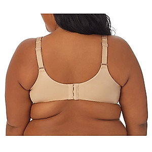 DREAMFIT Underwear for Women Plus Size Full Coverage Microfiber Underwire Everyday Smoothing Tshirt Bra - 44DD Tawny