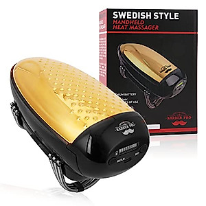 Professional Cord/Cordless Handheld Heat Massager,USB Charge Vibration Neck/Legs/Hand Massage, 2 Massage Nodes，1 Hot Button (Convex)