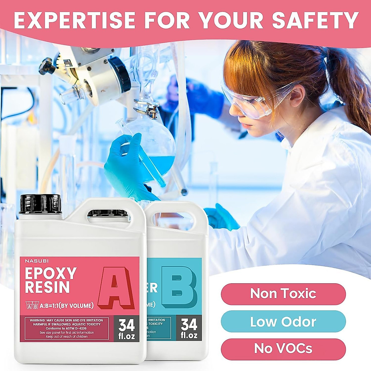 84oz Casting Epoxy Resin Kit - Crystal Clear Epoxy Resin for Wood, Molds, Jewelry Making, Table Top - Non Yellowing 2 Part Resin Kit (42oz Resin and 42oz Hardener) with Silicone Cups, Sticks