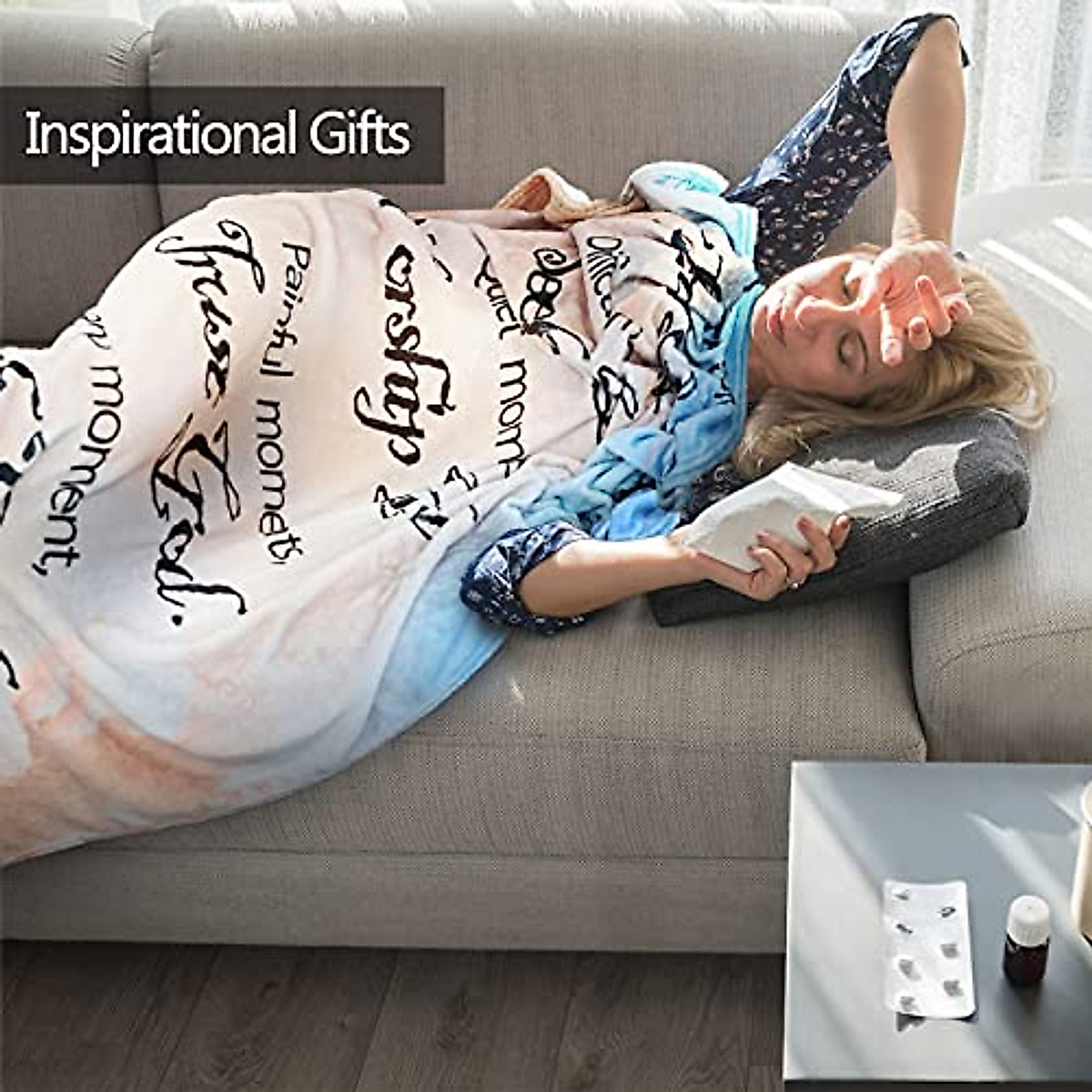 Tapesb Christian Scripture Blanket Spiritual Gifts for Women Religious Throw Blanket with Bible Verse Inspirational Healing Thoughts Gifts for Women Men Pastor Appreciation Christmas Blanket Gifts