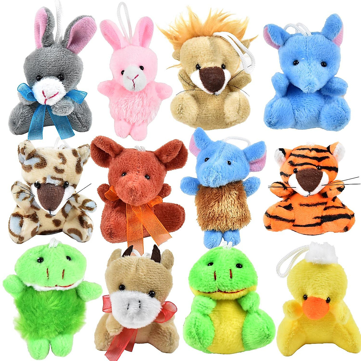 Cemirk Mini Animal Plush Toy Set - Perfect Party Favors and Classroom Prizes for Kids 4-8 - Cute and Colorful Goodie Bag Stuffers