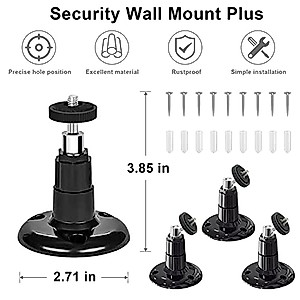 BFYTN 3 Pack Wall Mount Compatible with Ring Stick Up Cam Wired/Battery and Ring Indoor Cam HD Security Camera,360 Degree Adjustable Mounting Bracket (Black)