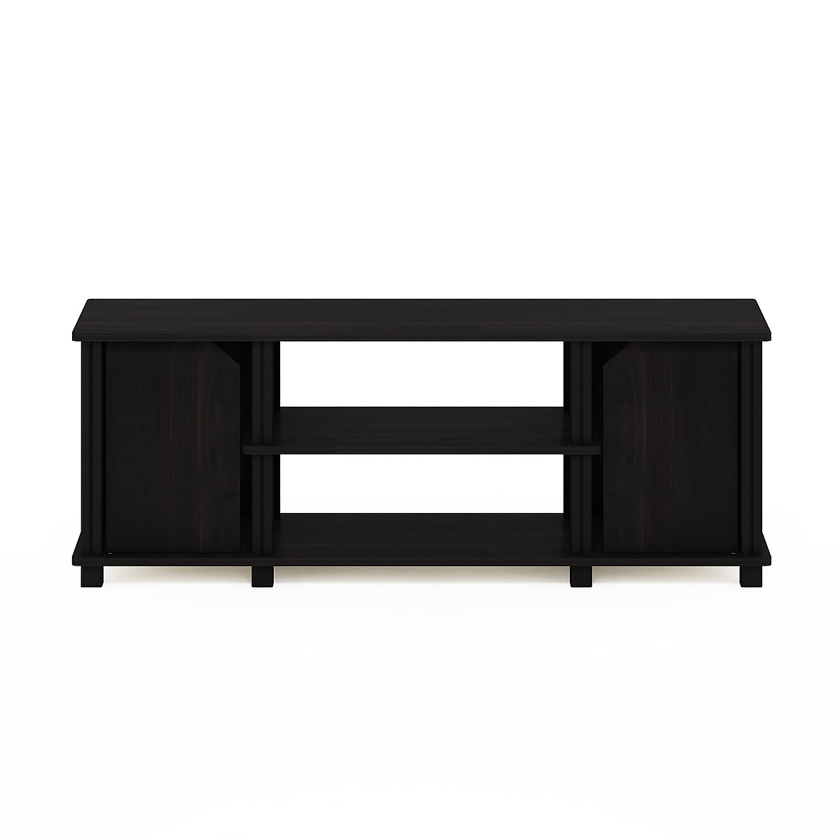 Furinno Brahms TV Stand Entertainment Center with Shelves and Storage for TV Size up to 45 Inch, Espresso/Black