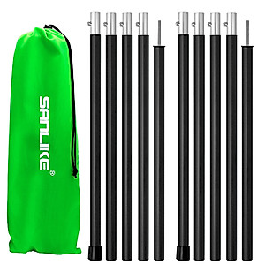 SAN LIKE Tent Poles Aluminum Tent Poles for Tarp 75inch Camping Tarp Poles Adjustable Collapsible Tent Poles for Awnings Canopy Rain Fly Shelter 2 Sets (5 Sections)