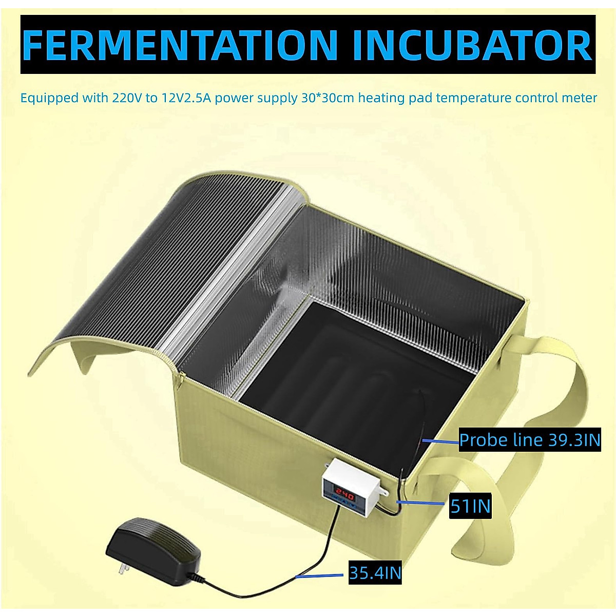 Dough Proofing Box, Versatile Dough Proofer with Precise Temperature Control for Baking & Fermentation for Making Bread, Yogurt, Natto and Handmade Soap