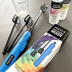 Epoxy Mixer Resin Mixer - Rechargeable Battery Electric Handheld Mixer for Resin Accessories, Epoxy Stirrer for Resin, Silicone Resin Molds Mixing, Epoxy Molds, DIY Crafts Tumblers, 3 Included Paddles