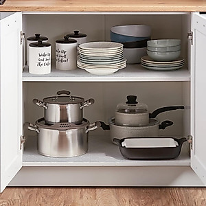 Shelf Liner and Drawer Liner, 12IN x 20FT Non-Slip Kitchen Cabinet Liner, Non-Adhesive Waterproof Durable EVA Cupboard Liner with Print for Shelves, Refrigerators, Cabinets and Storage