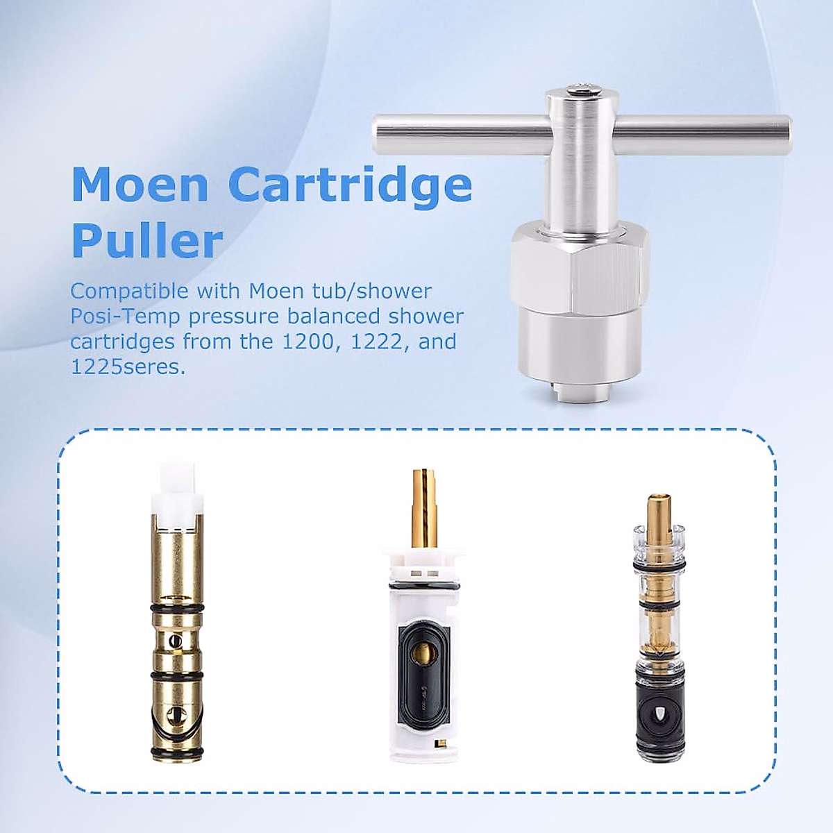 Kakalote 104421 Cartridge Puller Removal Tool, Replacement Cartridge Fit for Moen 1200 1222 1225 Single Handle Cartridges, Bathtub Shower Valve Parts Plumbing Cartridge Removal Tool