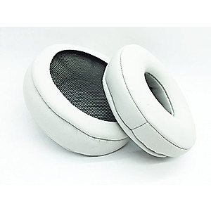 75mm Replacement Leather pu Round Cushion earpads Cups Ear Pads Pillow Cover for Pioneer HDJ-700 HDJ700 Stereo Headphone Headset (White)