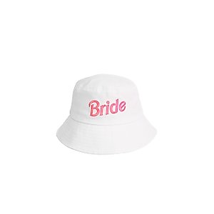 FESTA VIDA Lets Go Party Bucket Hat for Bridal and Bachelorette Parties; Cute Pool & Beach Hats for Brides & Bridesmaids (White)