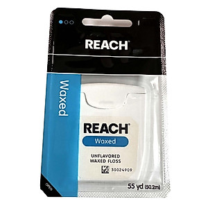 Reach Waxed Floss Unflavored - 55 yds, Pack of 6