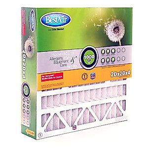 BestAir HW2020-8R AC Furnace Air Filter, 20" x 20" x 4", MERV 8, Removes Allergens & Contaminants, Fits 100%, For Honeywell Models, Pack of 1