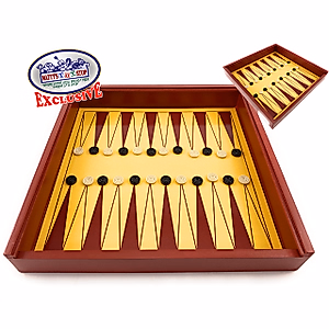 Matty's Toy Stop Exclusive Deluxe 10-in-1 Chess, Checkers, Tic Tac Toe, Backgammon, Mill, Roll Em, Insanity, Chinese Checkers, Mancala & Pick-Up Sticks Wooden Cabinet Game Set