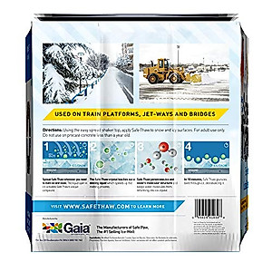 Safe Thaw Industrial Strength 100% Salt/Chloride-Free, Pet/Paw-Safe Snow & Ice Melter and Traction Agent. Use on Concrete, Asphalt, Roofs & On Any Surface, 30 Pound FlexiPail