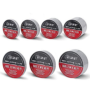 STARREY Flexible Reflective Tape White Silver 1/2 Inch X 15 Feet High Intensity Grade DOT-C2 Safety Tape Outdoor Waterproof Conspicuity Outdoor Trailer Reflector…