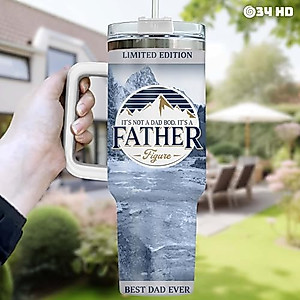 34HD Dad Light Tumbler with Lid & Straw, 40oz Stainless Steel Vacuum Insulated Dad Coffee Mug, Daddy Gifts from Daughter Son Wife, Men Gifts for Fathers Day Birthday Christmas