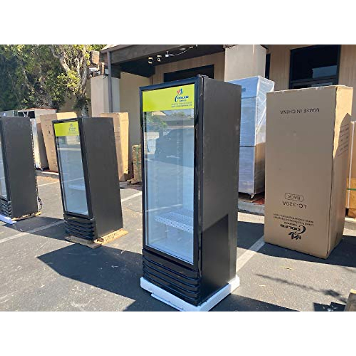 Commercial Refrigerator Glass 1-Door Merchandiser Display Cooler Case Fridge NSF Certified Display Cooler Case 64" Tall, 24" Width, 9.8 cuft, 280Liter, 110V, restaurant Kitchen LC-320A