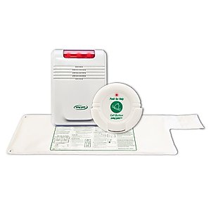 Smart Caregiver Wireless Bed Exit Alarm System - Weight Sensing Bed Pad with Call Button and Wireless Monitor - Bed Alarm Automcatically Alerts Caregiver When They Get Up to Help Prevent Falls