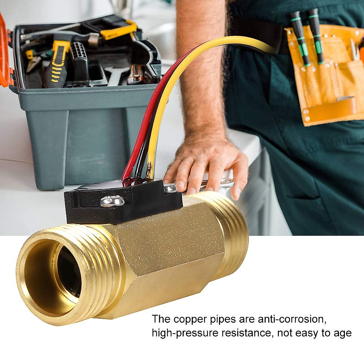 60mm G1/2" Copper Thread Hall Effect Liquid Water Flow Sensor Flowmeter Fluidmeter Liquid Water Flow Switch Meter 1-30L/min