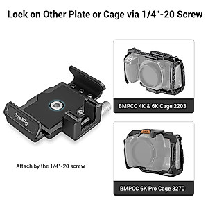 SMALLRIG SSD Mount Bracket SSD Holder for Samsung T5/T7 SSD, SanDisk SSD, SanDisk SSD T5/T7, Compatible Cage for BMPCC 6K Pro - 3272