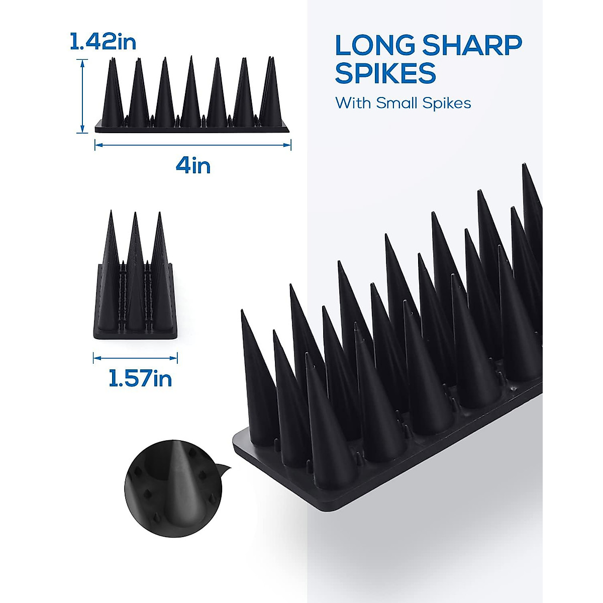 Bird Deterrent Spikes for Small Robin Pigeon Squirrel Raccoon Crow Cats, Defender Spikes to Keep Birds Away and Keep Birds from Building Nest