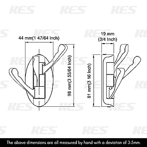 KES Solid Metal Swivel Hook Heavy Duty Folding Swing Arm Triple Coat Hook with Multi Three Foldable Arms Towel Clothes Hanger for Bathroom Kitchen Garage Wall Mount Polished Chrome, A5060