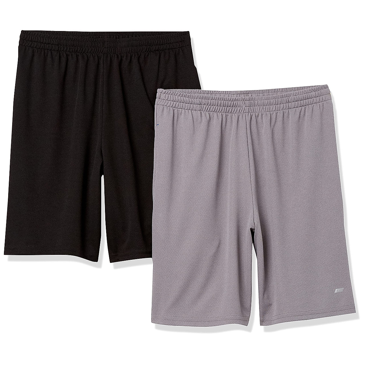 Amazon Essentials Men's Performance Tech Loose-Fit Shorts (Available in Big & Tall), Pack of 2, Black/Grey, X-Large