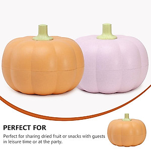 Cabilock Pumpkin Serving Bowl with Lid Wheat Fiber Pumpkin Candy Jar Dessert Fruit Holder Snack Container Food Display Bowl for Wedding Halloween Home Decor