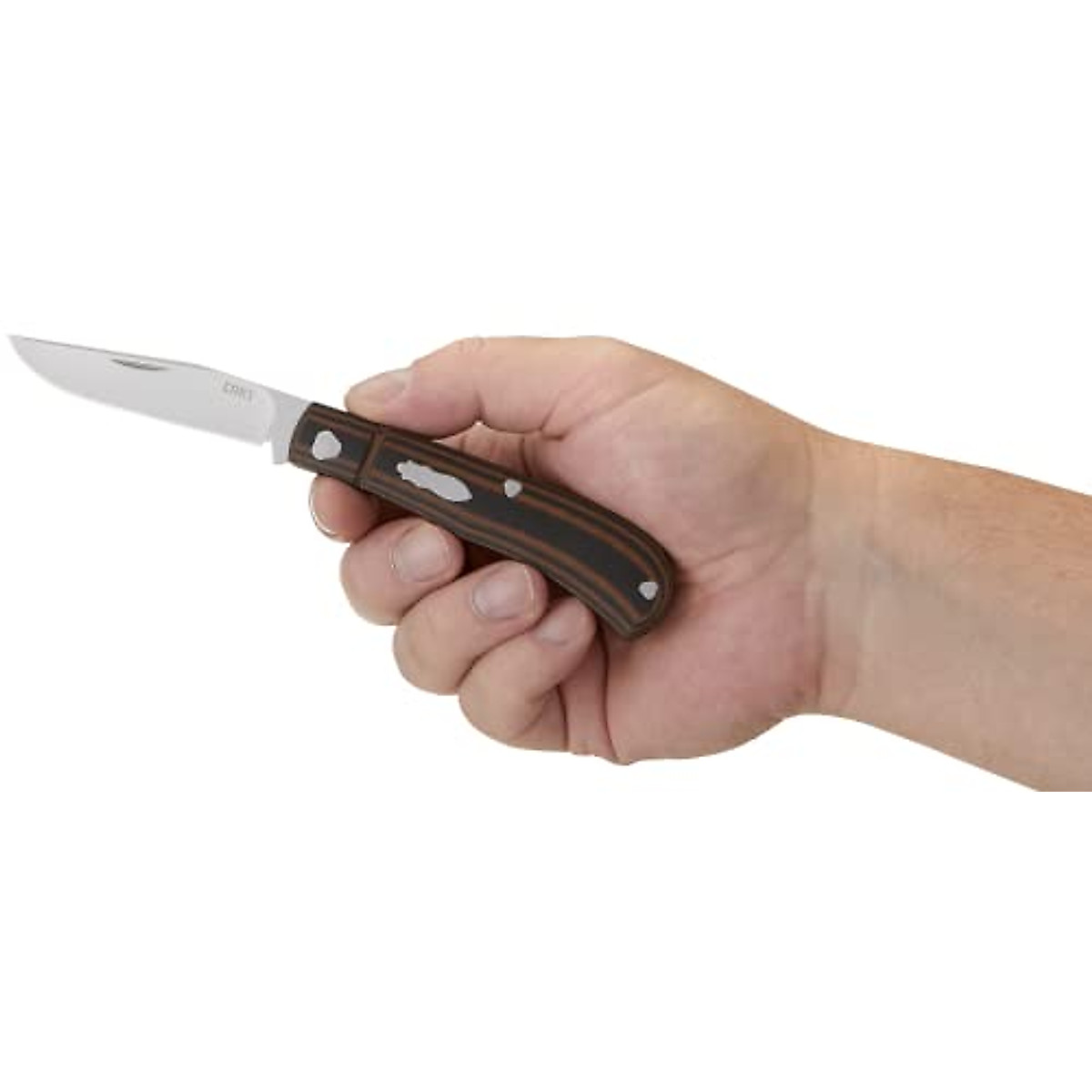 CRKT Venandi EDC Folding Pocket Knife: Lightweight Everyday Carry Knife, Slip Joint Lock, G10 Handle with SS Inlay 7100,Brown