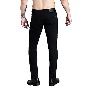 ZLZ Men's Skinny Slim Fit Stretch Comfy Fashion Jeans Pants, Casual Black Pants for Men Size 32