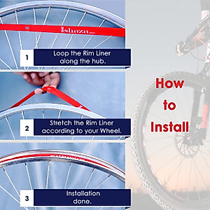 Ishaza Pack of 2 Bicycle Rim Strip 26" x 20mm – Red Rim Tape High-Pressure, Puncture & Temperature Resistant Durable Elastic PVC Bike Wheel Liner for Mountain & Road Bicycle