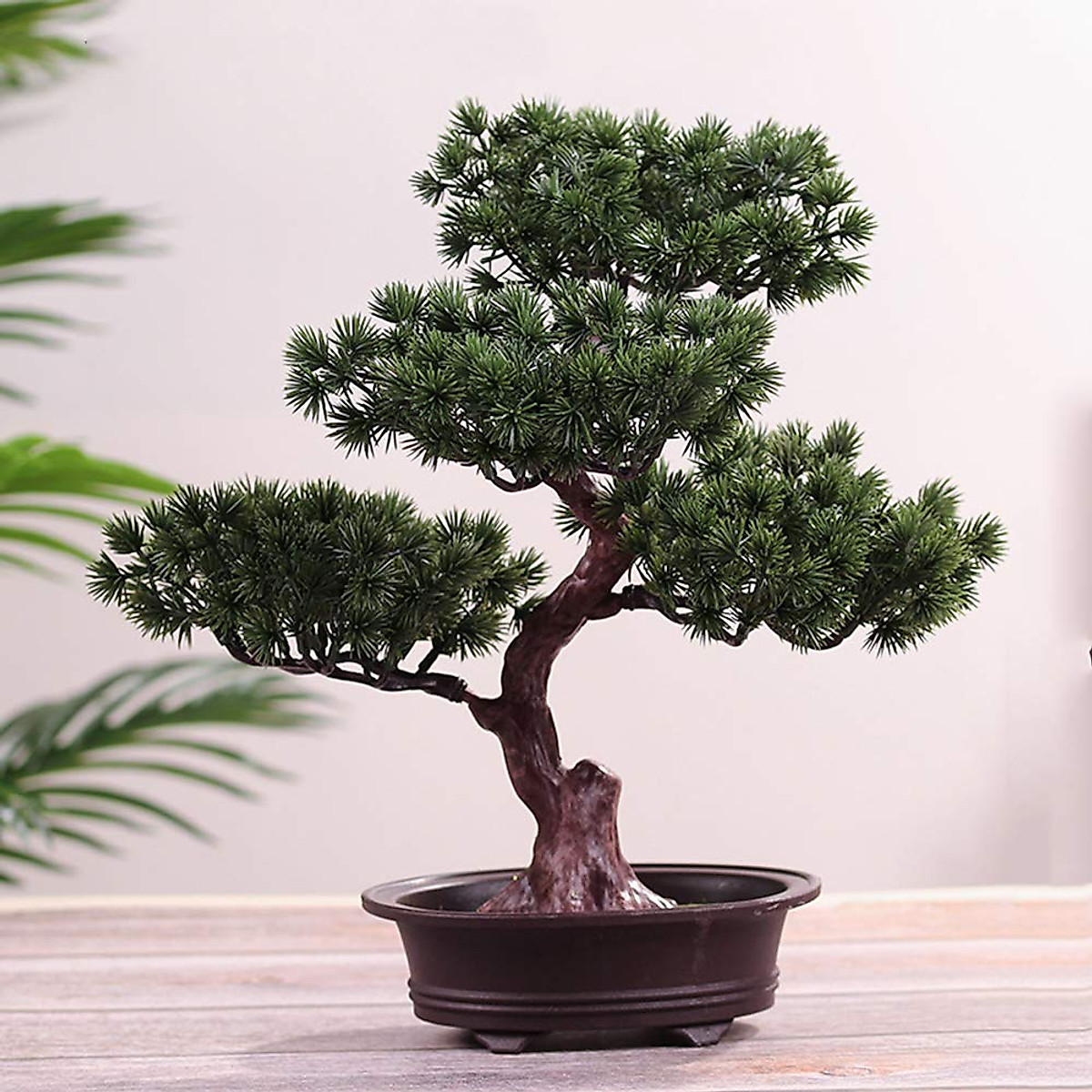 CHENGAI Artificial Plants Bonsai Potted Plants, Mini Simulation Pine Tree Potted Plant for Home Decoration Desktop Display Garden Decor
