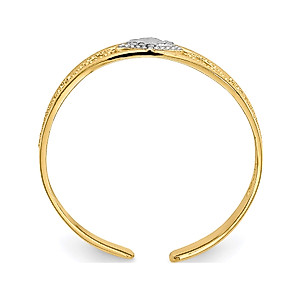14K Yellow & Rhodium Diamond-Cut Toe Ring - Jewelry By Sweet Pea